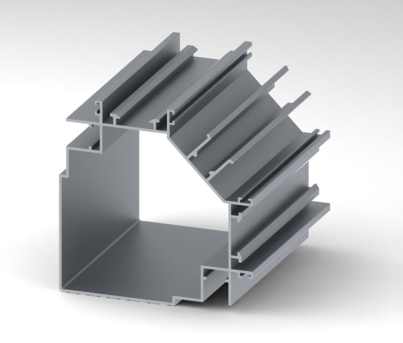 Ninety degree two-sided base profile of partition syste...